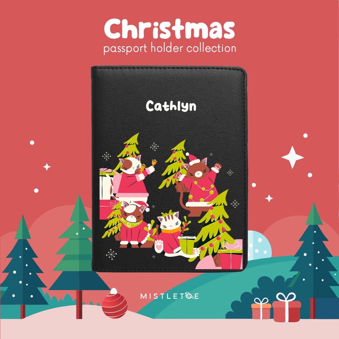 Meowy Christmas - Passport Holder – Mistletoe